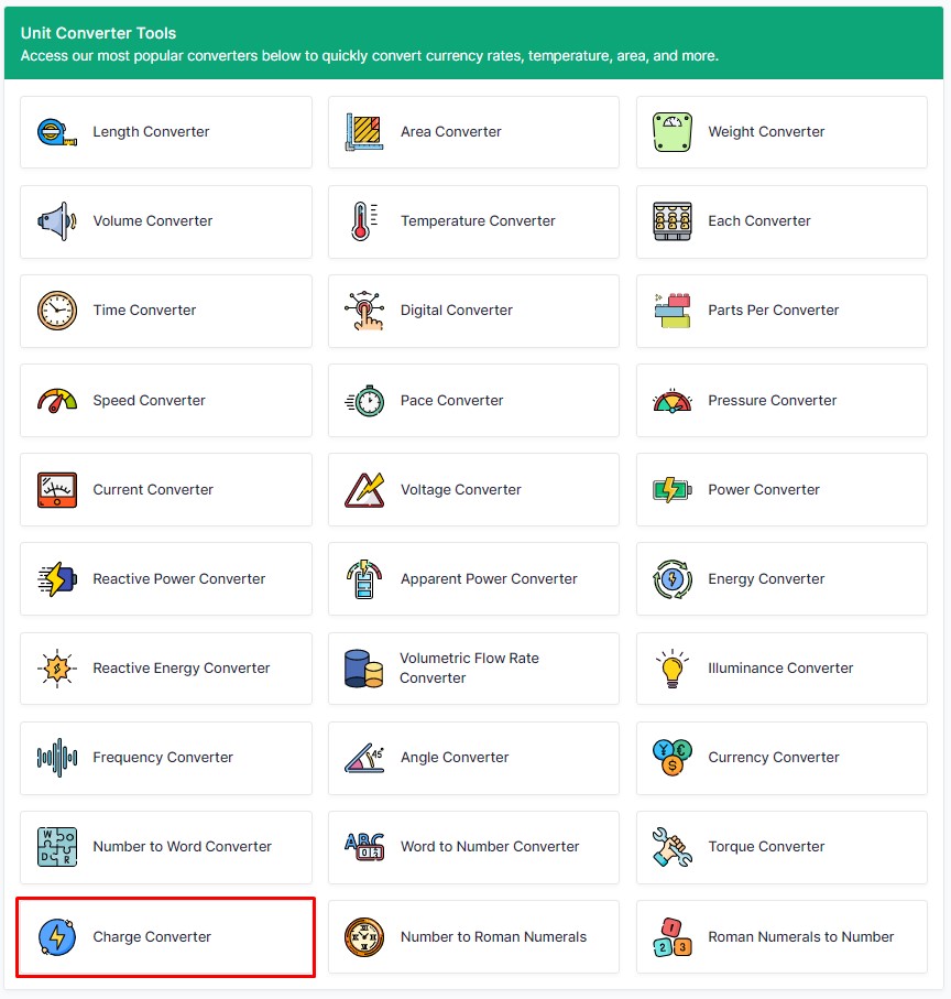 Charge Converter - SEO Converter